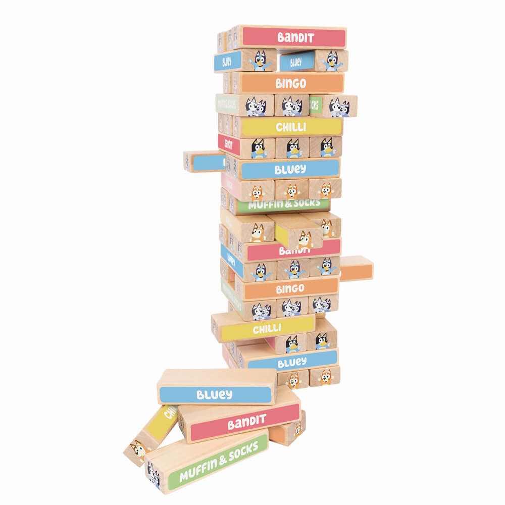 Bluey Wooden Tumbling Tower – Happy Homes and Gifts